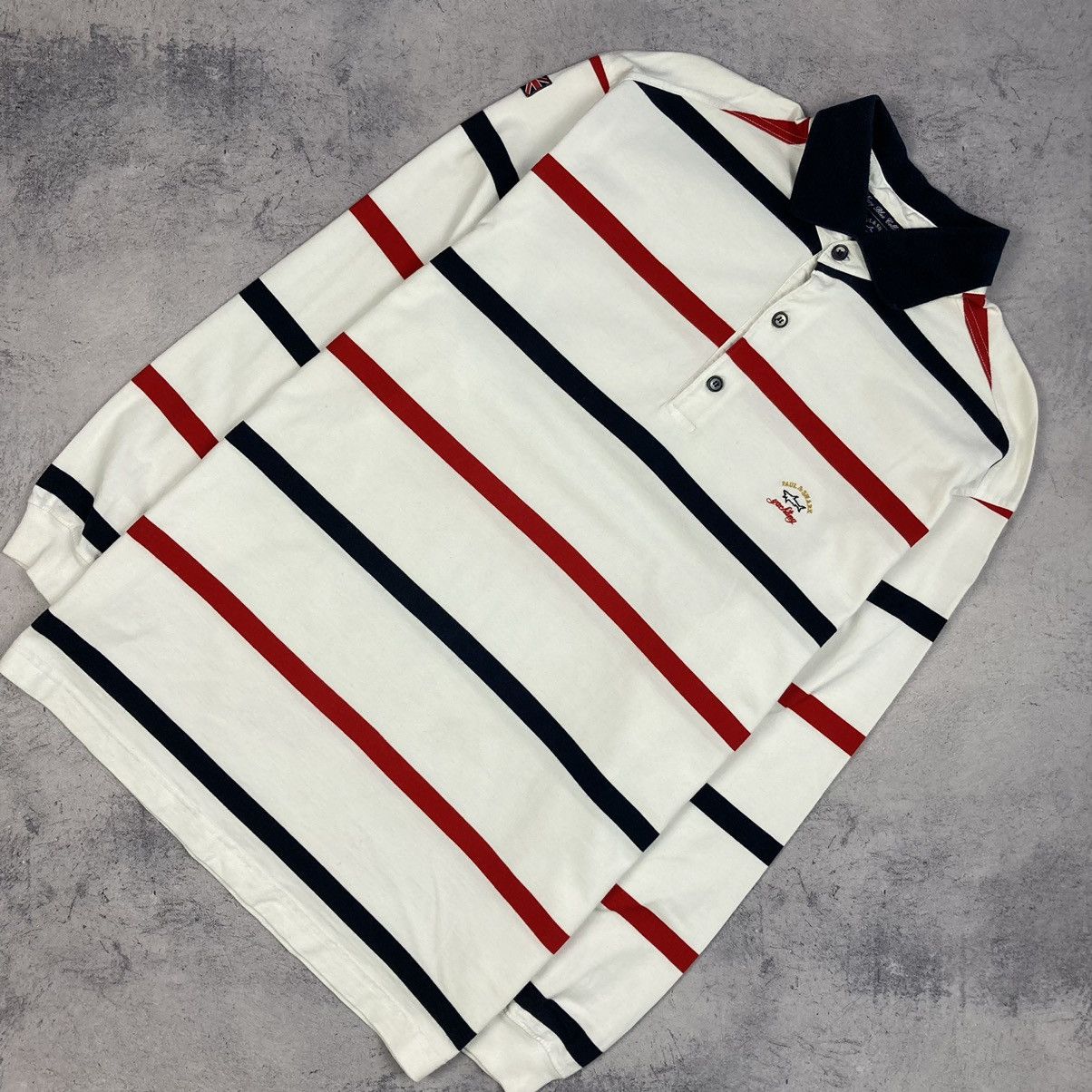 Designer × Luxury × Paul & Shark Vintage Paul & Shark stripped rugby ...