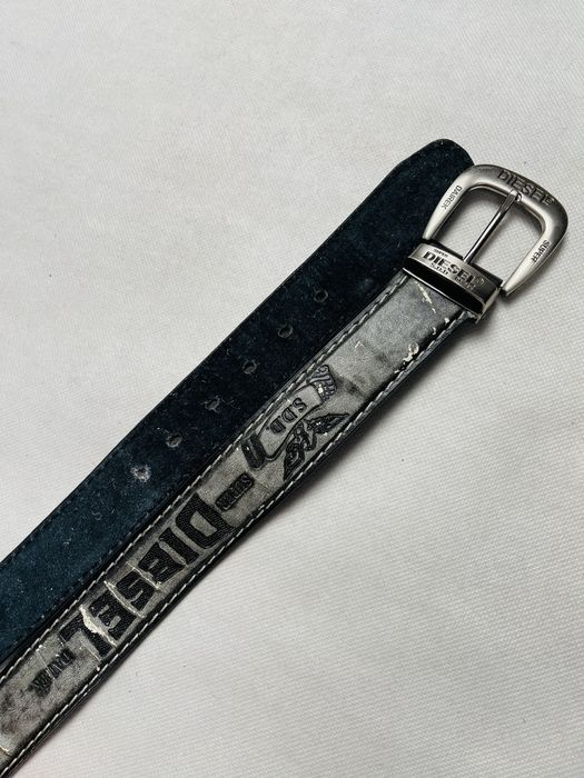Diesel Vintage Y2K Leather Diesel Multi Logo Belt | Grailed