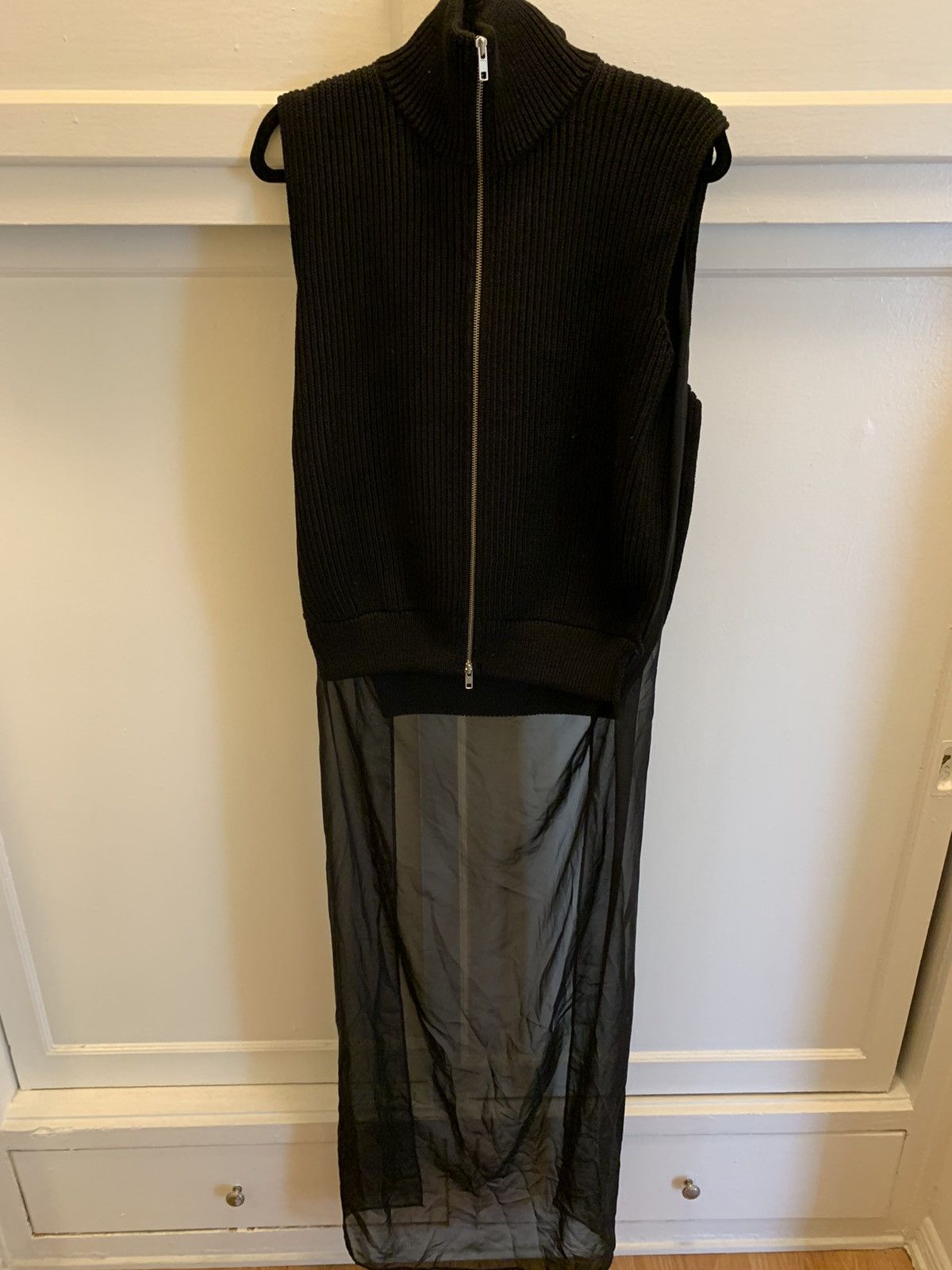 Maison Margiela Fall 2010 Ribbed Zip Front Vest With Sheer Panel | Grailed