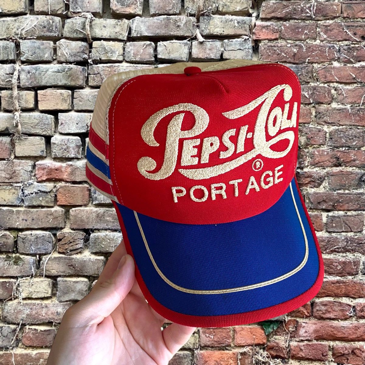 Pepsi × Trucker Hat × Vintage Vintage 80s Pepsi Cola Three Stripe ...