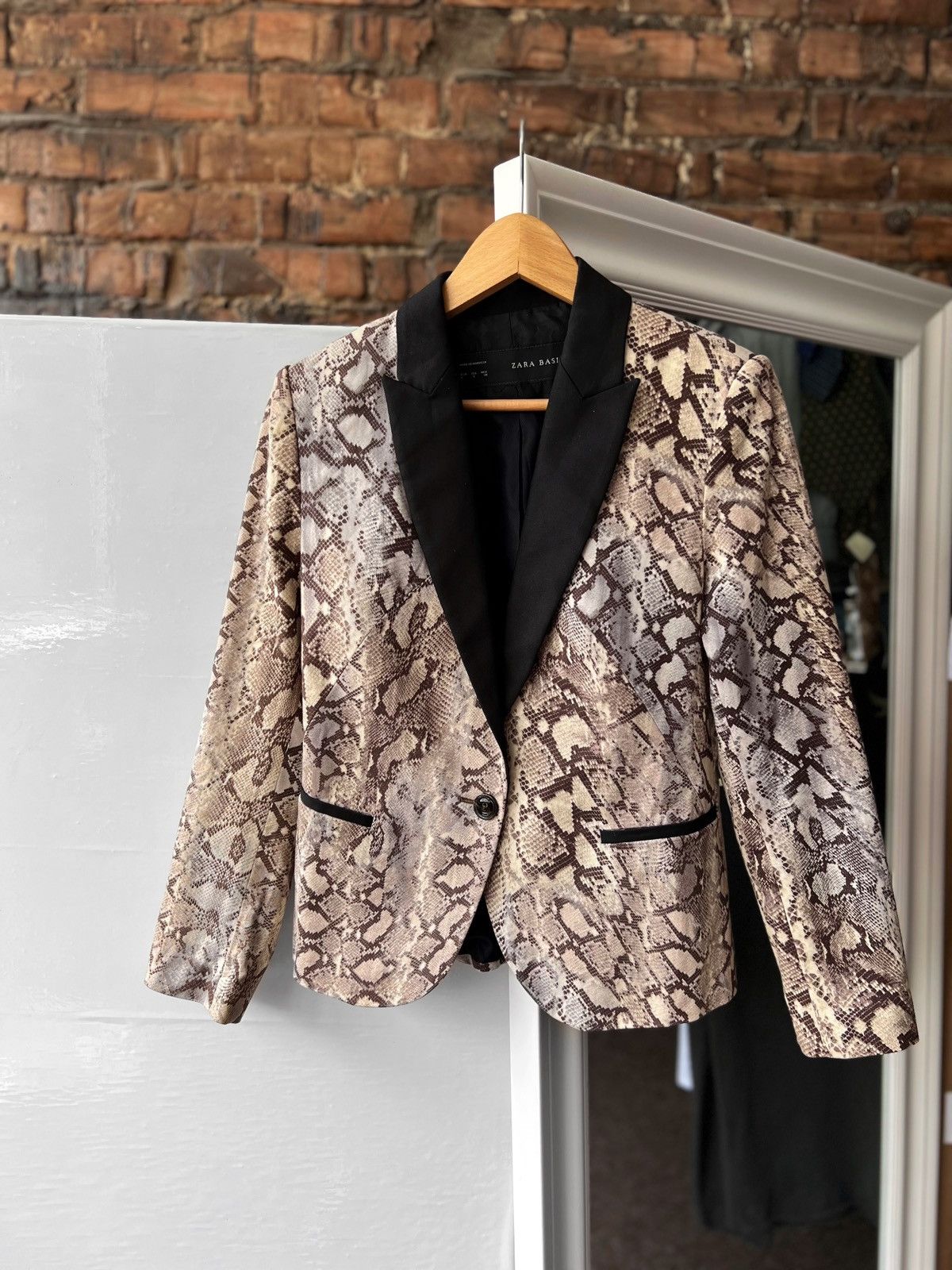 Designer × Streetwear × Zara Zara Snake Skin Print Blazer Jacket | Grailed