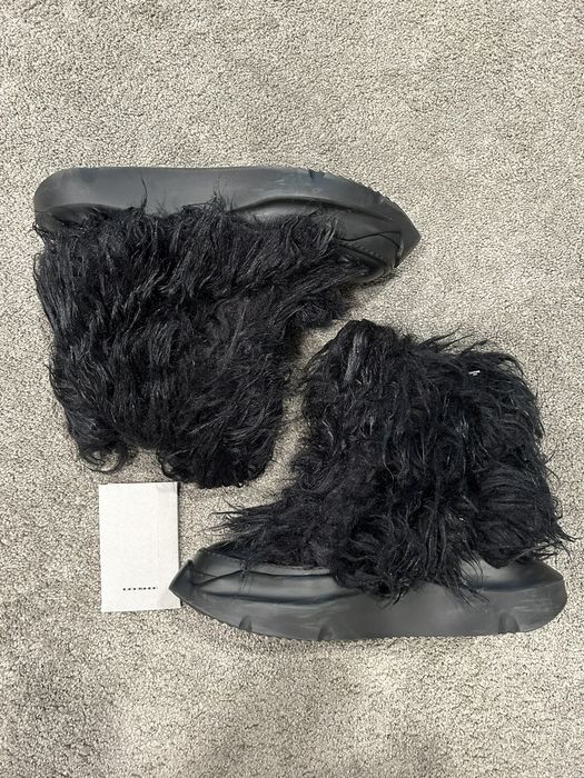 Rick Owens *Comes with Tote* FW22 “STROBE” Yeti Fur Abstract Ramones ...