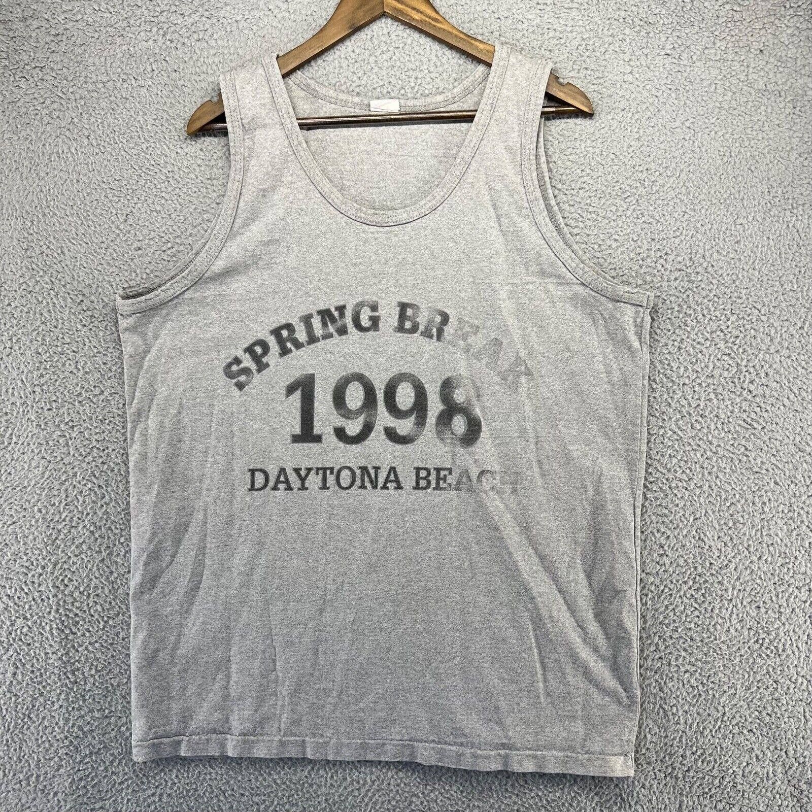 Vintage Vintage Spring Break Daytona Beach Shirt XL Gray Muscle 90s ...