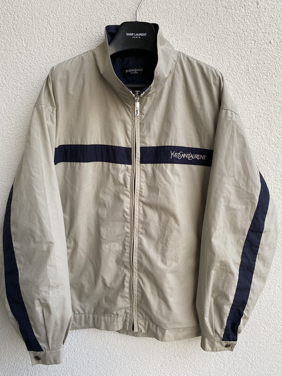 Vintage × Yves Saint Laurent Beige YSL Jacket Summer Coach YSL Bomber ...