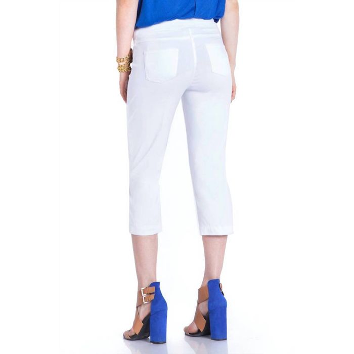 Designer SLIMSATION BY MULTIPLES Pull-On Capri Pants In White | Grailed