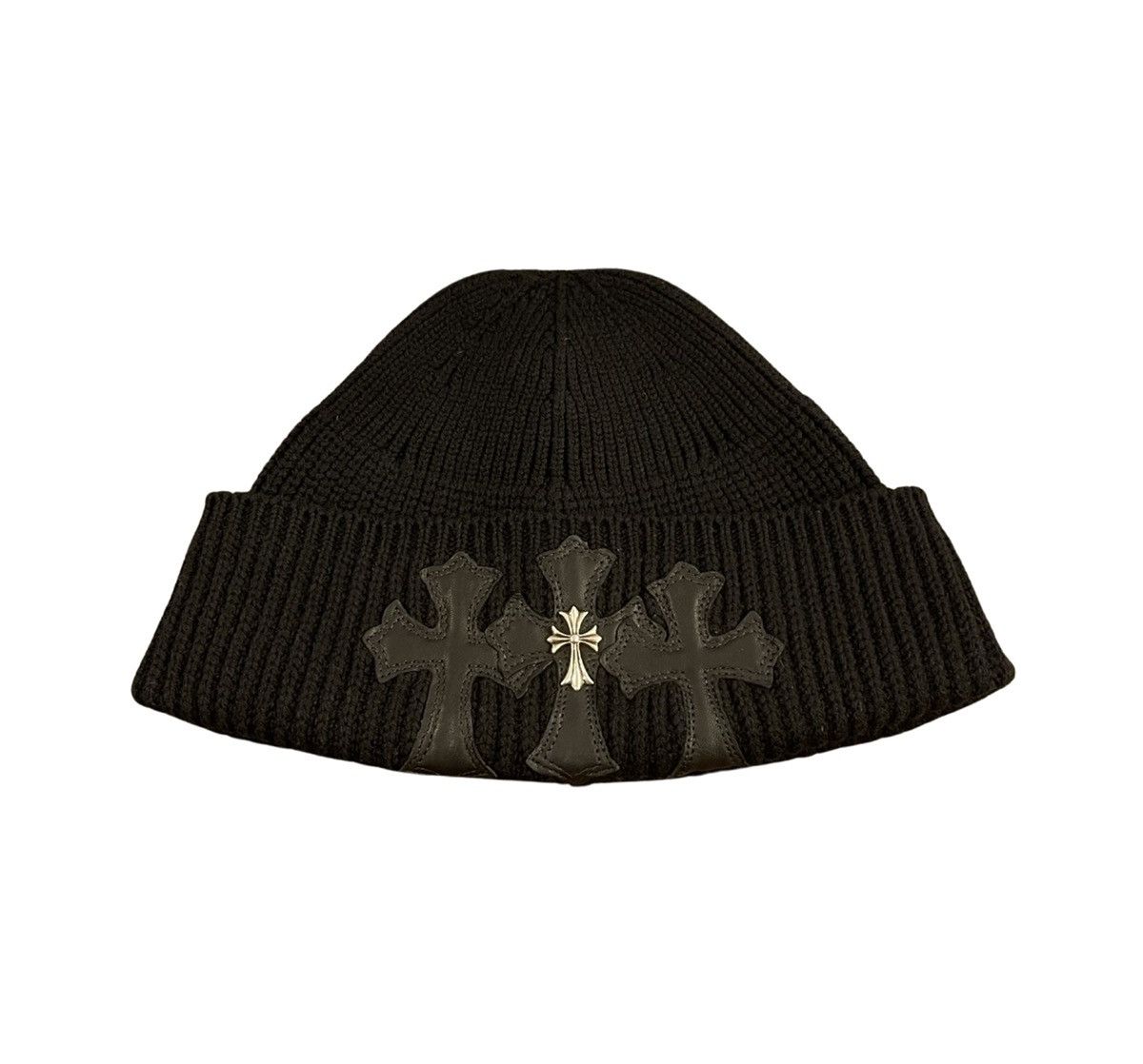 Chrome Hearts Triple Cross & Sterling Silver Cross Cashmere Beanie ...