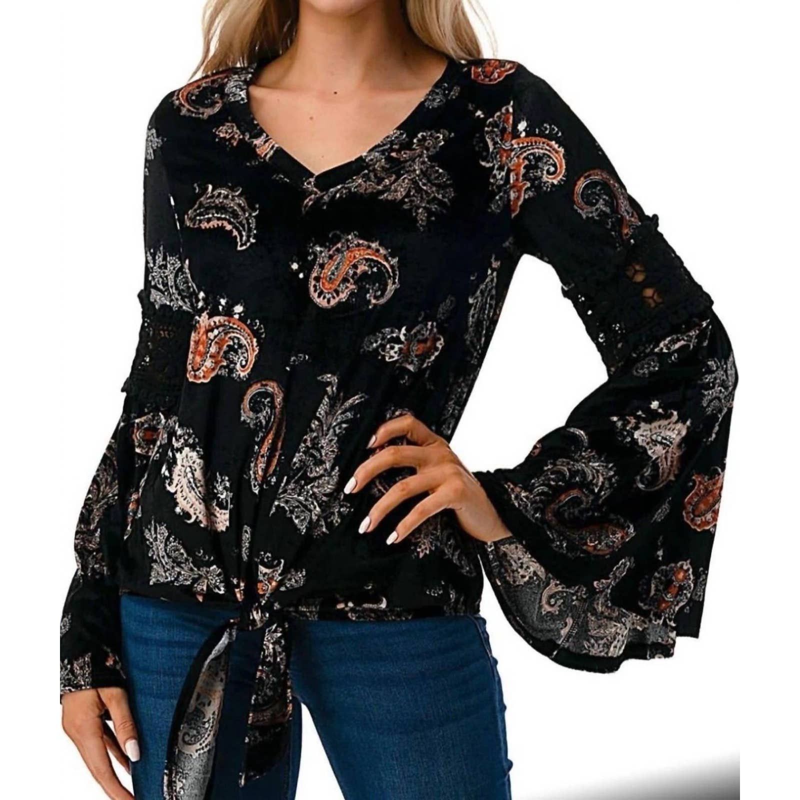 Vava Ember Bell Sleeve Top In Black Velvet | Grailed