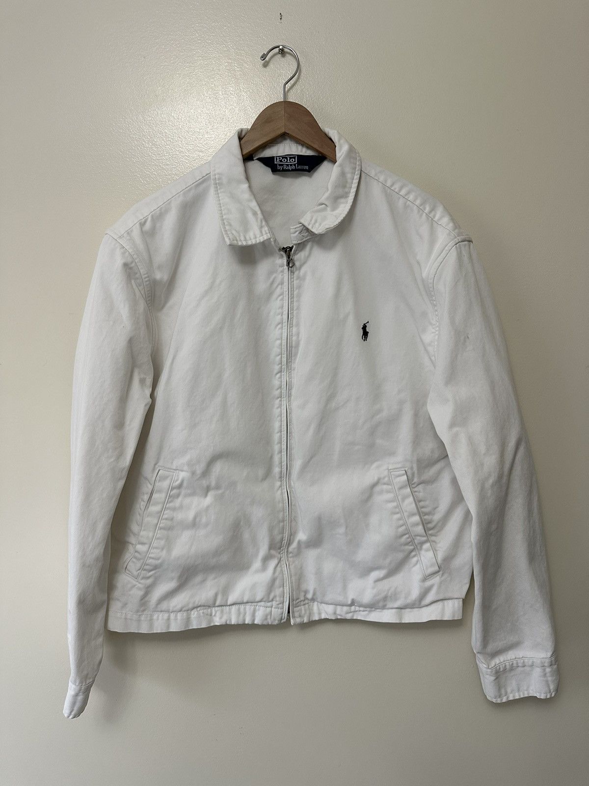 Polo Ralph Lauren 90s Polo Ralph Lauren Rare White Harrington Jacket | Grailed
