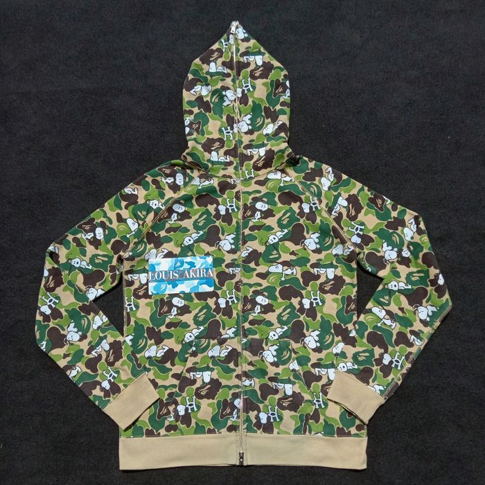Bape 2014 Bape x Peanuts Snoopy Camo Full Zip Hoodie | Grailed