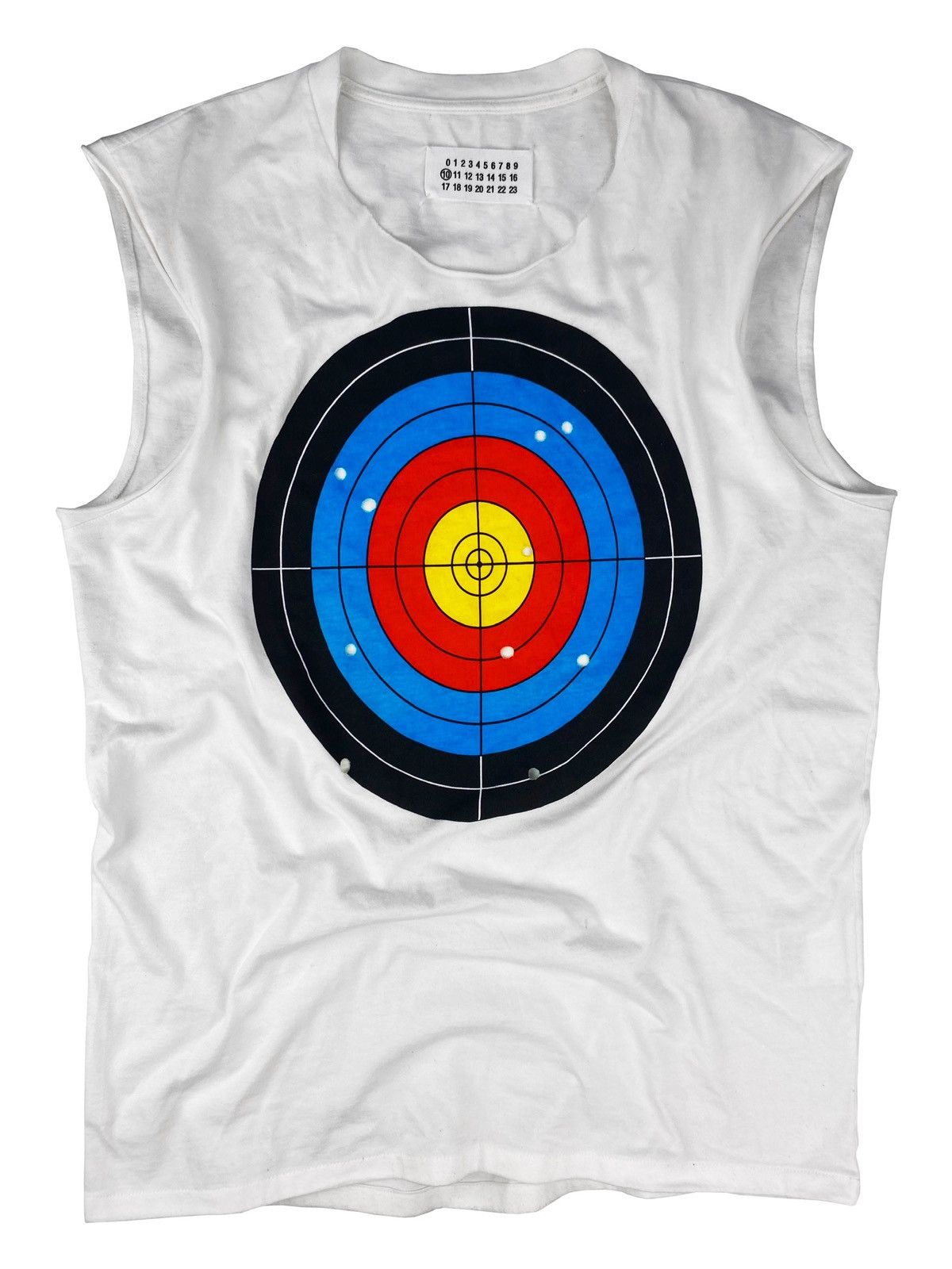 Maison Margiela SS08 Maison Margiela ‘Target’ Bullet Hole Graphic Tank ...