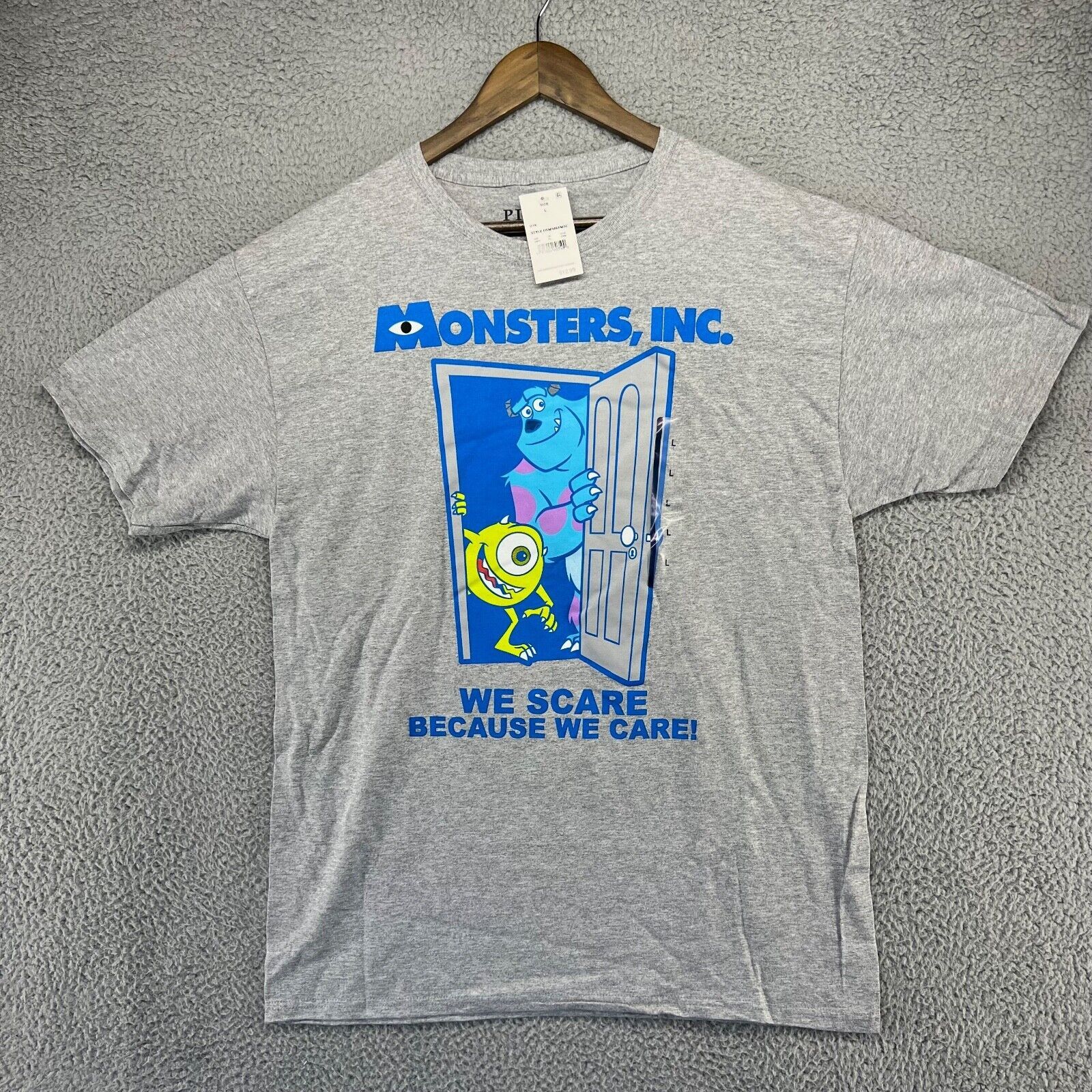 Disney Disney Monsters Inc Shirt Mens Large Gray Graphic Pixar Movie ...