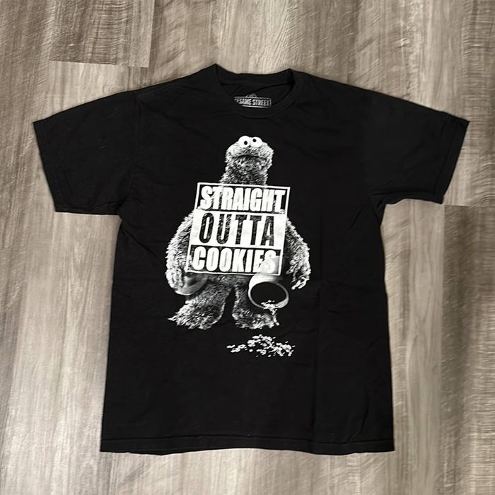 Mad Engine Straight Outta Cookies Cookie Monster Sesame Street Tee ...