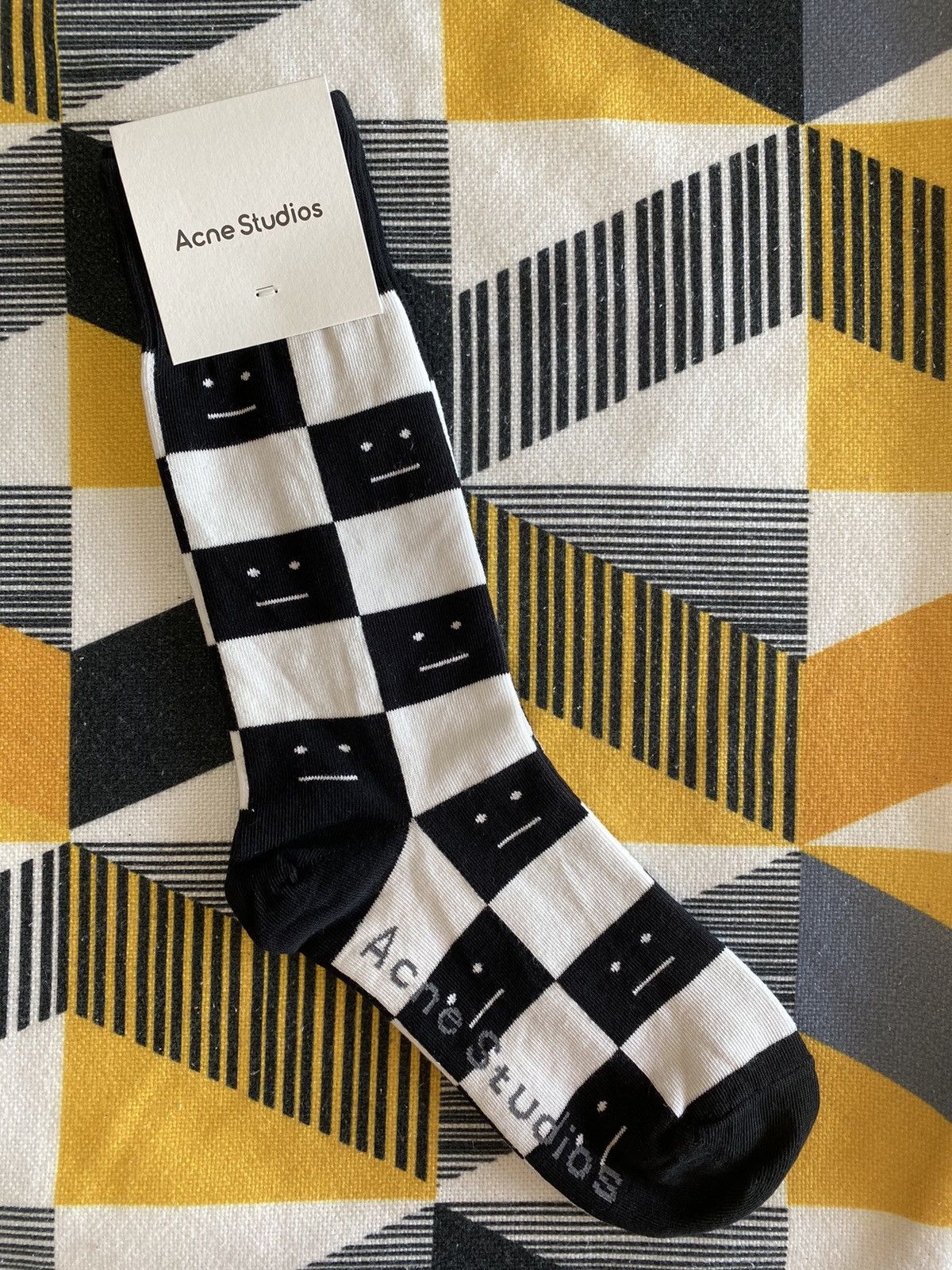 Acne Studios × Streetwear Acne Studio Face Logo Checkerboard Knee Socks ...