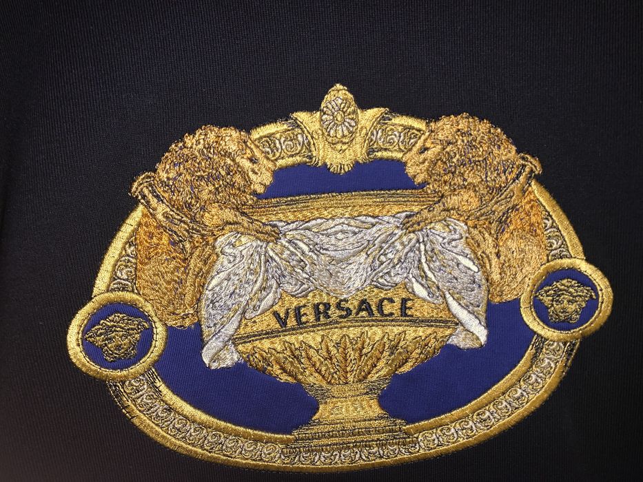 Versace NWT AUTH VERSACE EMBROIDERED HOODIE MED $1200++ | Grailed