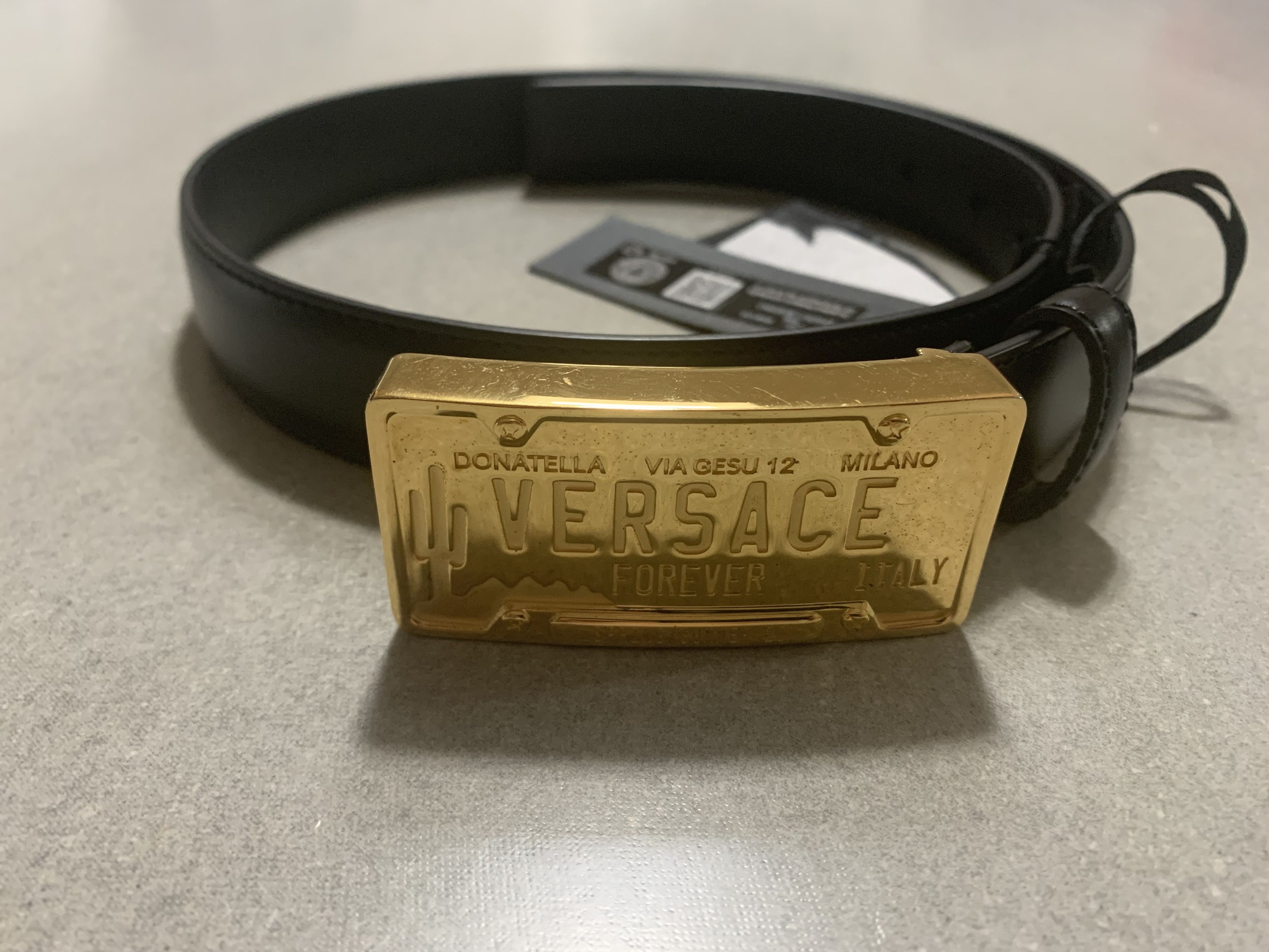 Versace 100% AUTH MENS WOMENS VERSACE LICENSE PLATE BELT 75/30 $650 ...