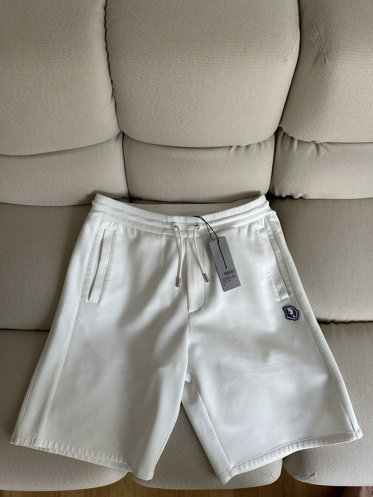 Dior TRAINING SHORTS Functional cotton jersey in white | Grailed