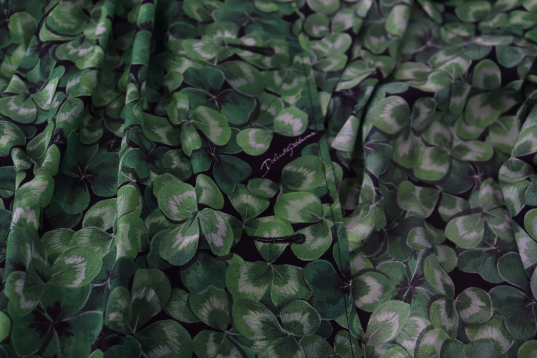 Dolce & Gabbana Dolce & Gabbana Green Leaves Print Silk Trench Coat ...