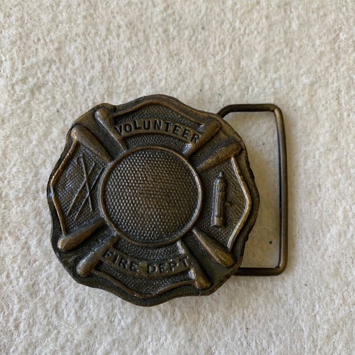 Vintage Vintage Volunteer FIRE DEPT Firefighter Ladder Belt Buckle ...