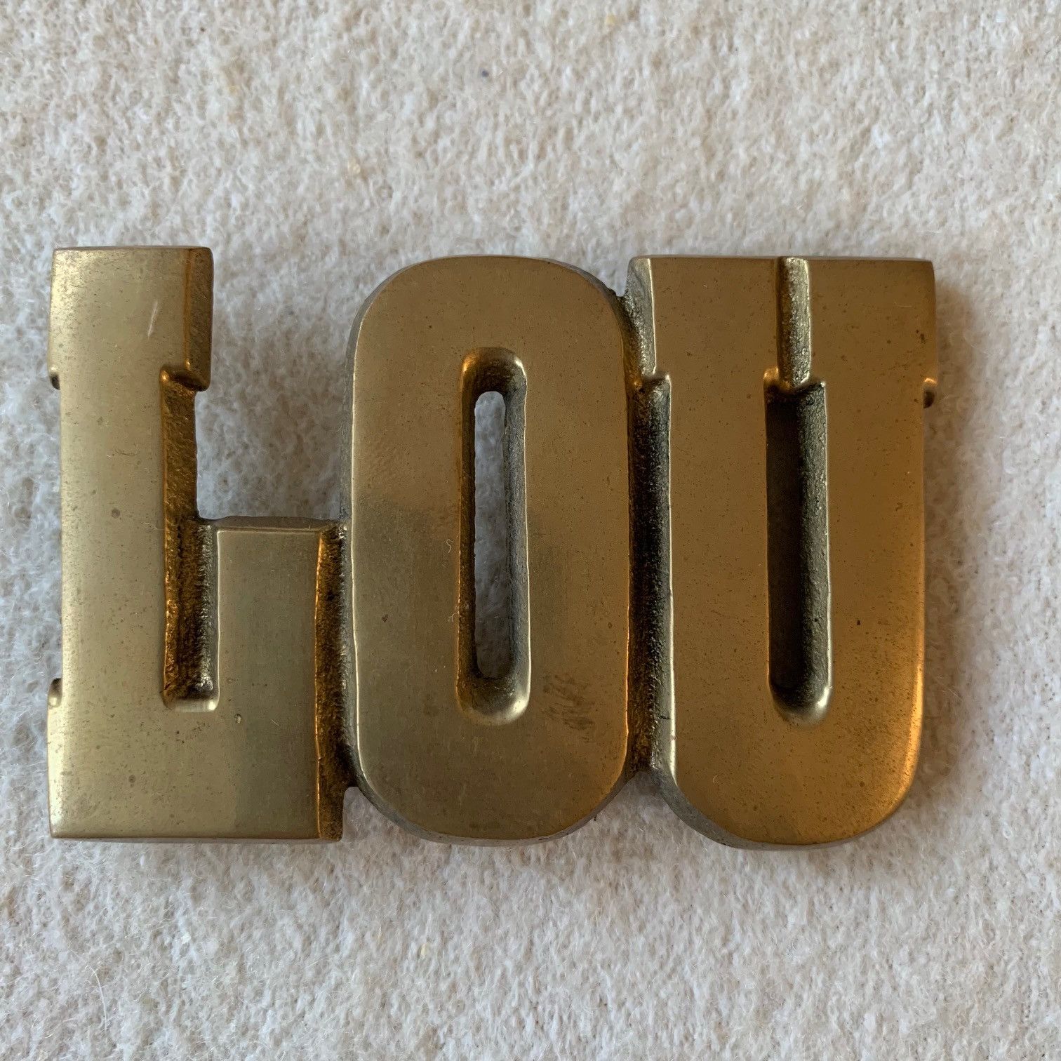 Vintage Vintage Solid Brass LOU 1970s Cutout Name Belt Buckle | Grailed