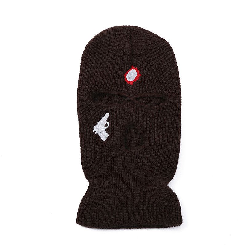 Japanese Brand Embroidered Balaclava Ski Mask Head Facemask Brown Color ...