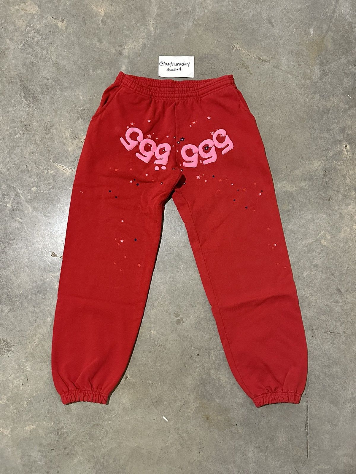 Spider Worldwide Spider Worldwide 555 Angel Number Sweatpants Red ...
