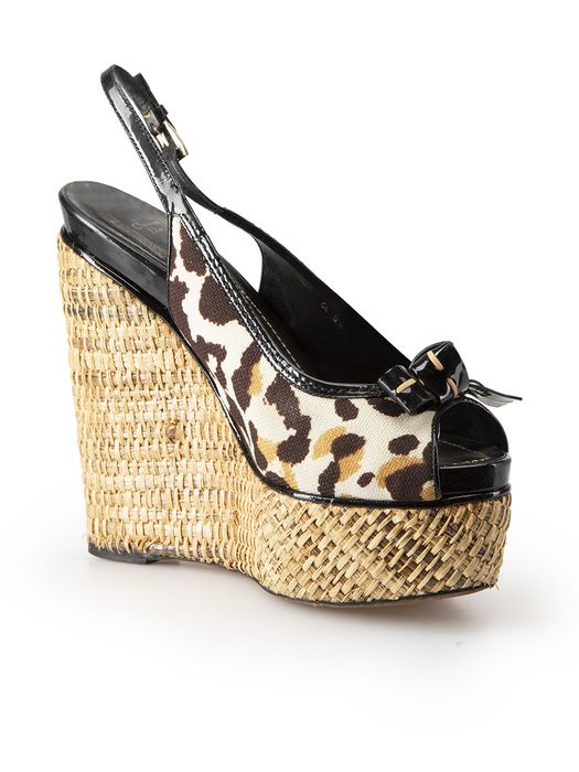 Dior Leopard Print Platform Sling Back Wedges | Grailed