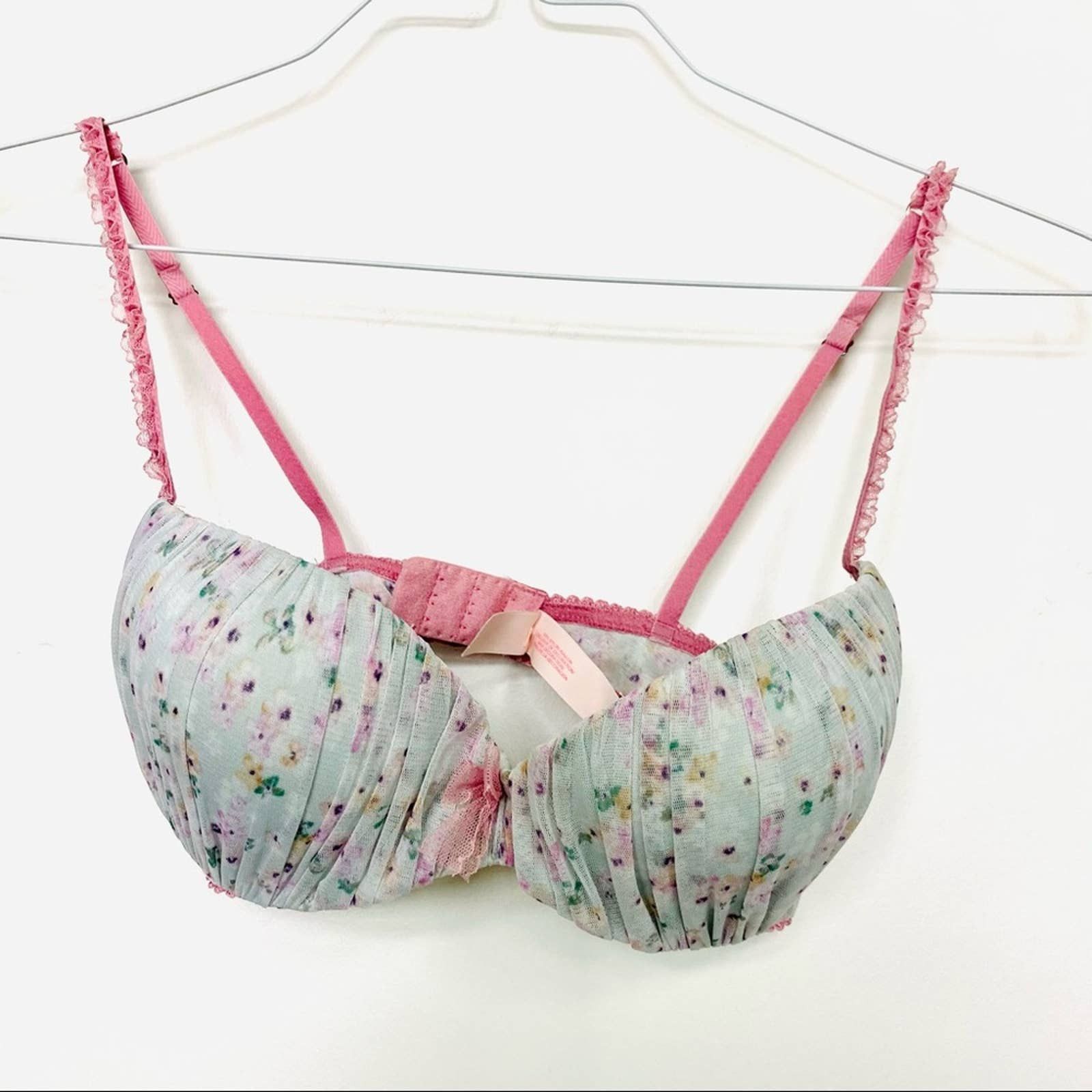 Victoria's Secret NEW VS VICTORIAS SECRET Blue Mesh Floral Ruffle ...