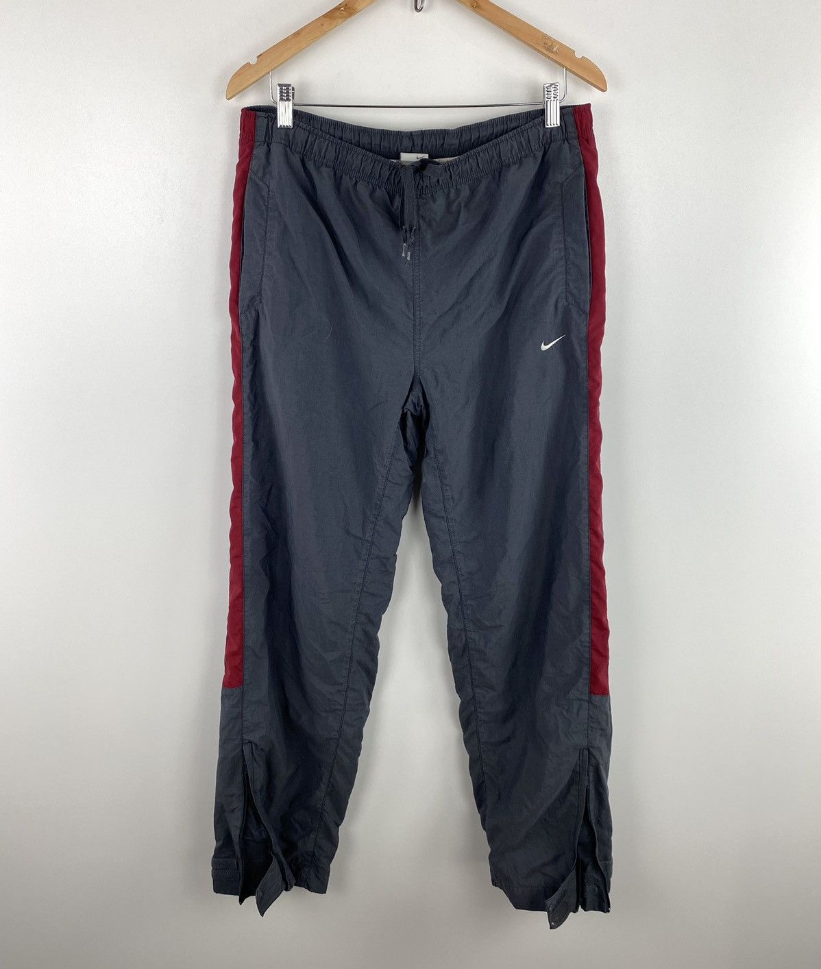 Nike Vintage Nike Nylon Track Pants Velcro Small Swoosh Logo Sz L | Grailed