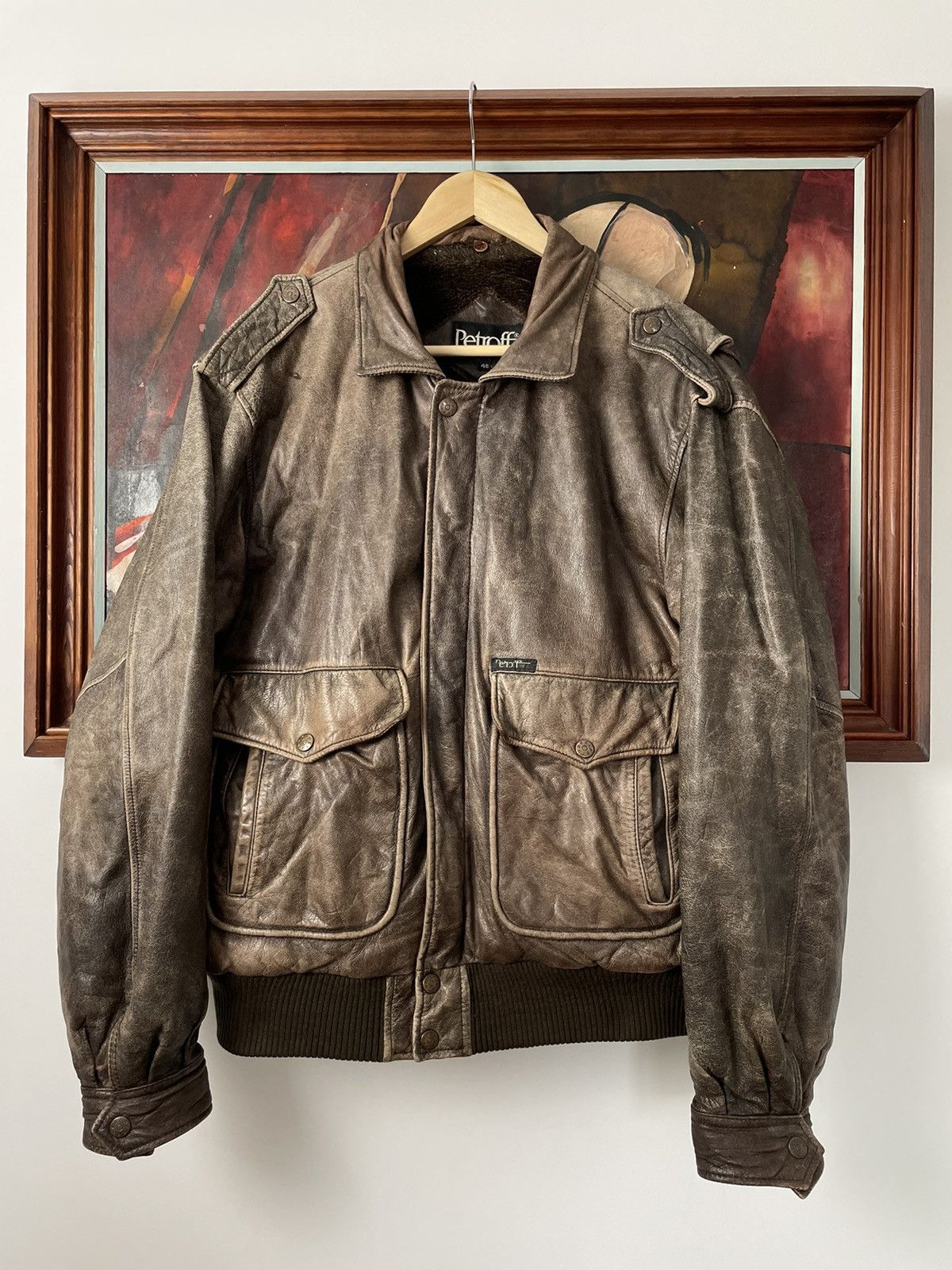 Avirex × Leather Jacket × Vintage Vintage 90s Petroff Luxury Avirex ...