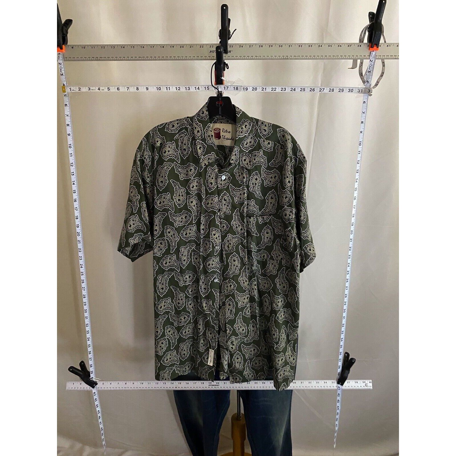 Etro Retro Threads Paisley VTG SHORT SLEEVE BUTTON UP SHIRT Large L ...