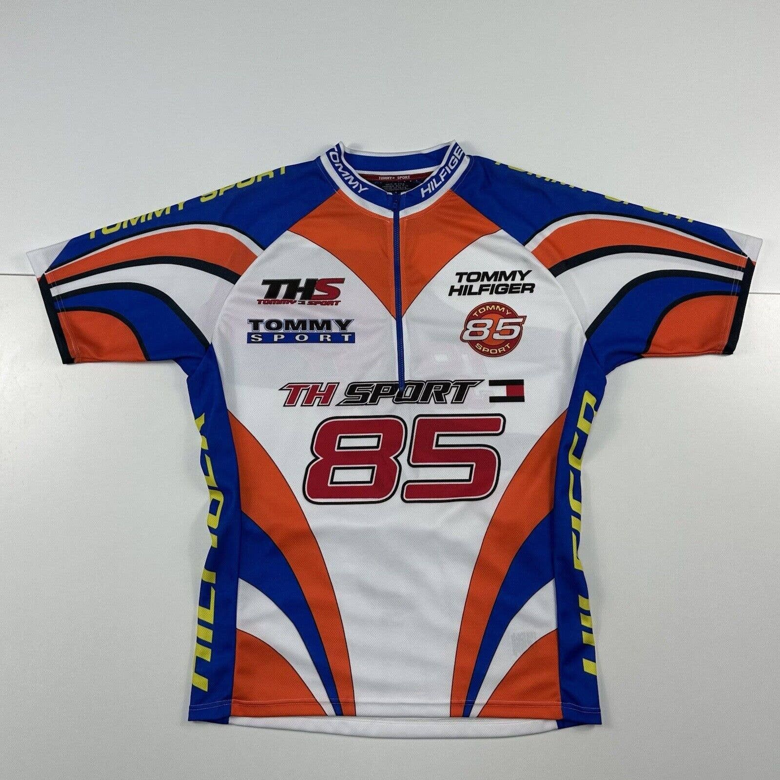 Tommy Hilfiger VTG 1990s Tommy Hilfiger Sport 85 Cycling Jersey Large ...