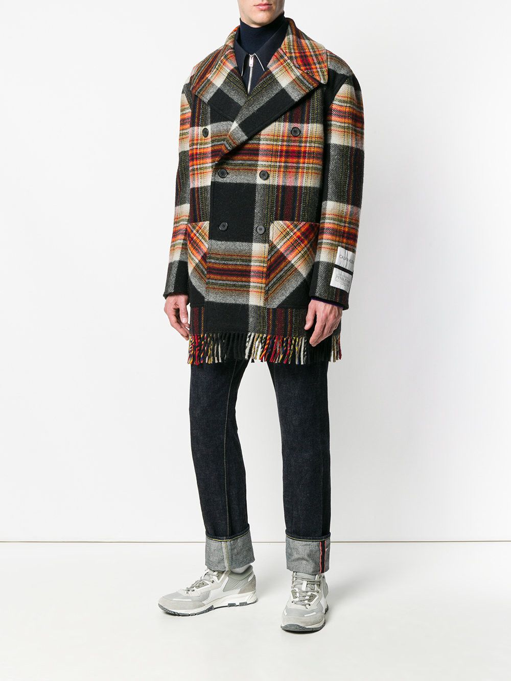 Calvin Klein 205W39NYC × Pendleton BNWT AW18 CALVIN KLEIN 205W39NYC X PENDLETON FRINGE COAT 52 ...