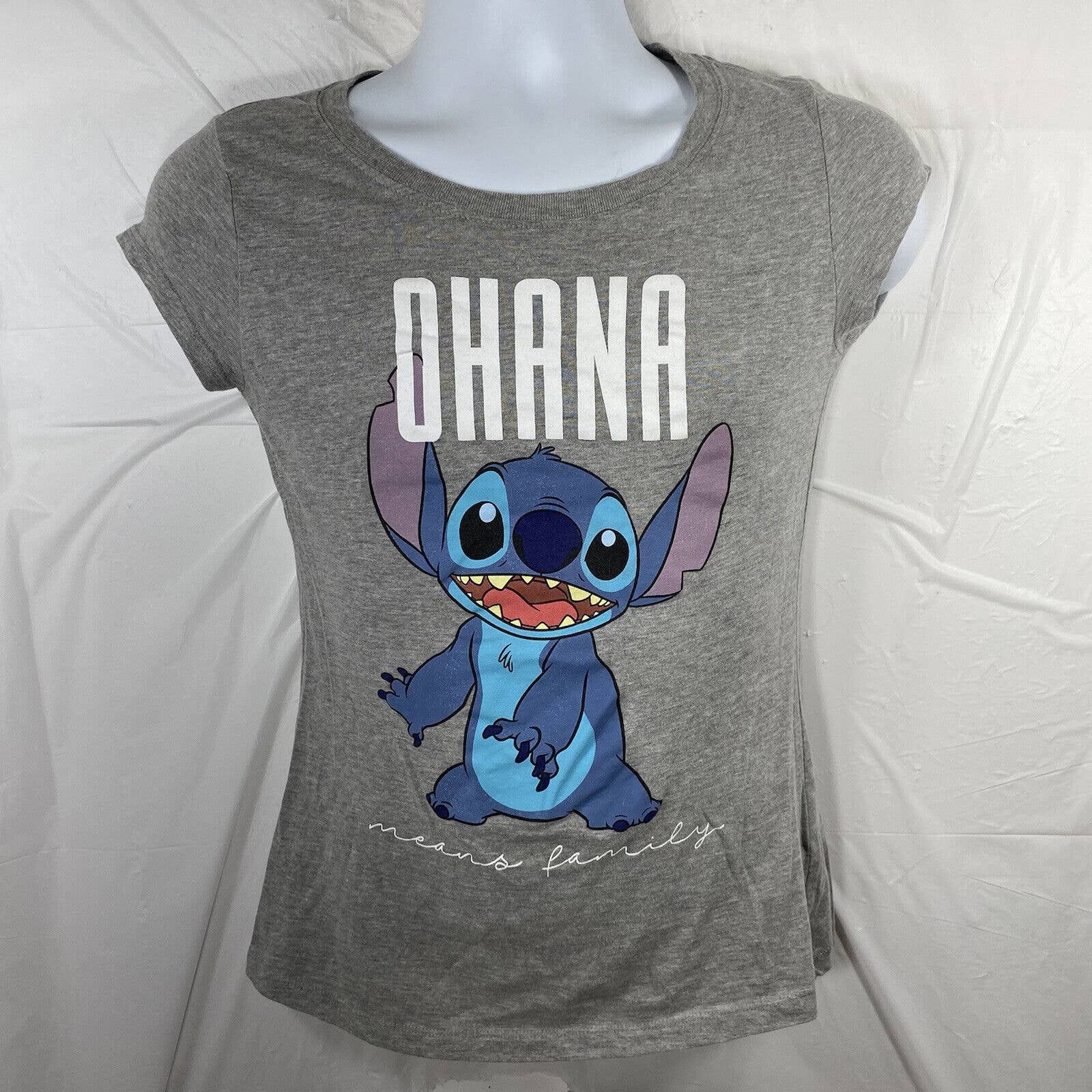 Disney Disney Lilo & Stitch Gray Graphic Tee 'Ohana Means Family' | Grailed