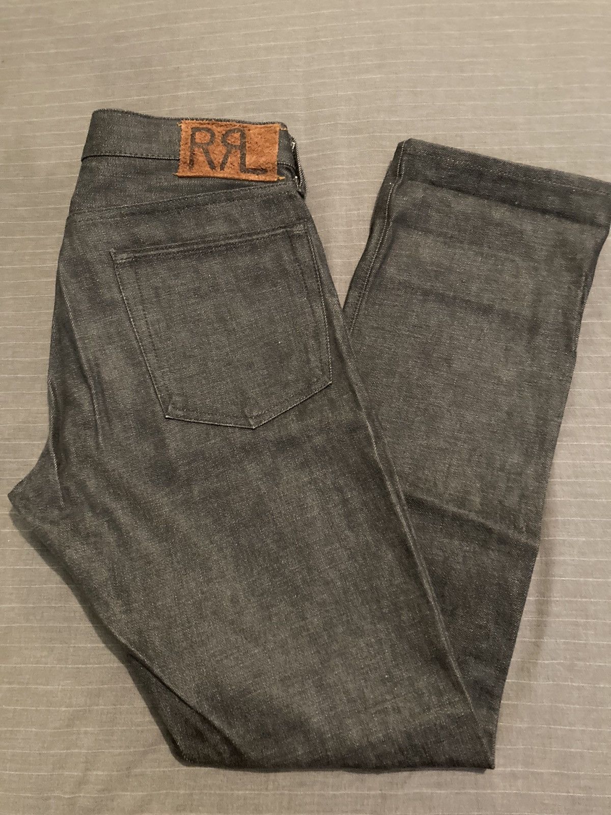 RRL Ralph Lauren Grey Straight Leg Selvage Denim Jeans | Grailed