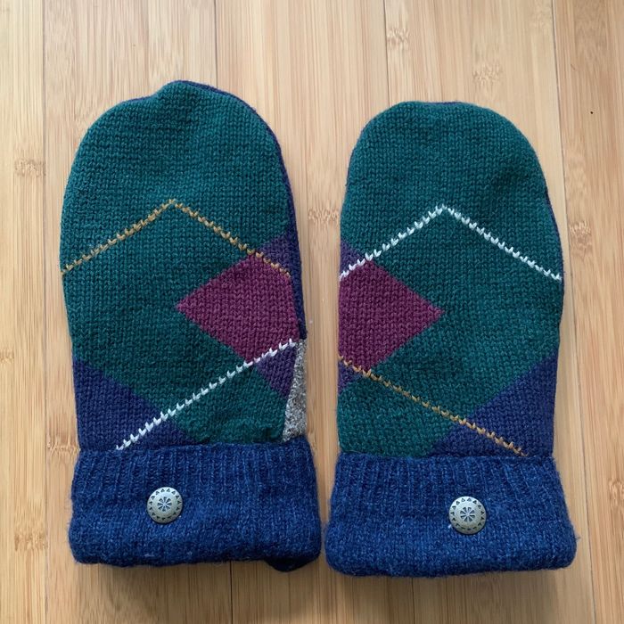 Other Reversible Mittens Gloves Plaid Kermit Muppets Ribbit Frog | Grailed