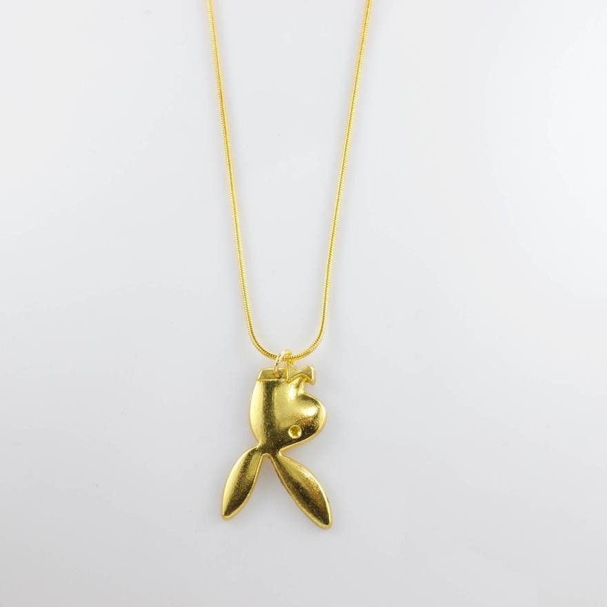 Playboy 18k Gold Playboi Carti Upside Down Bunny Necklace 20” 18" Snake ...