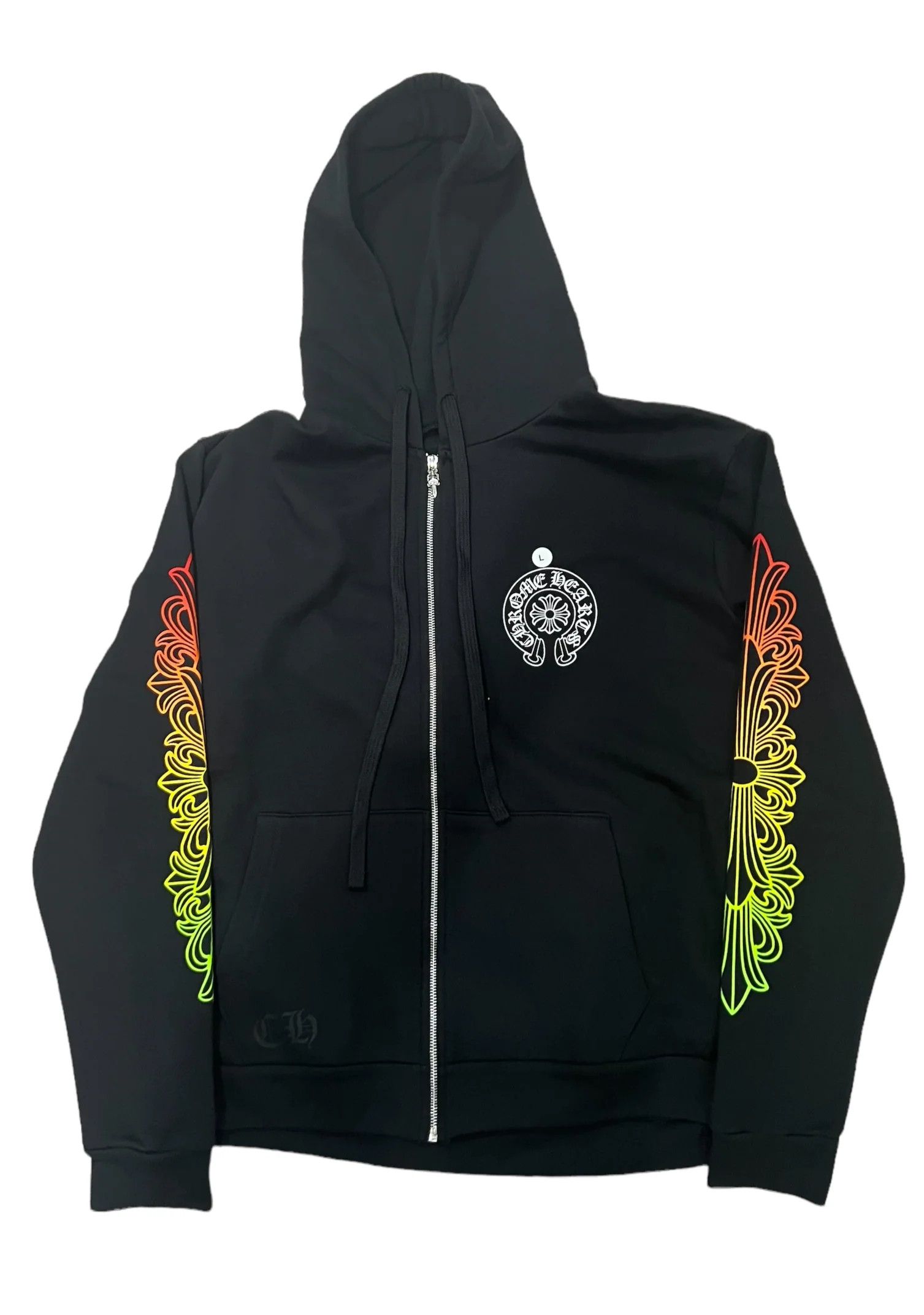 Chrome Hearts Chrome Hearts Multicolor Floral Cross Sleeve Zip-Up ...