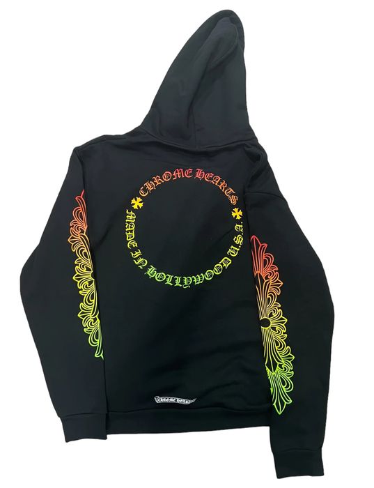 Chrome Hearts Chrome Hearts Multicolor Floral Cross Sleeve Zip-Up ...