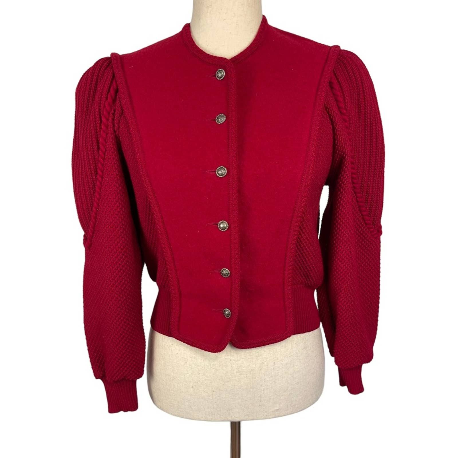 Kurt Geiger Geiger Austrian Vintage Boiled Wool Jacket Red Size 4 | Grailed