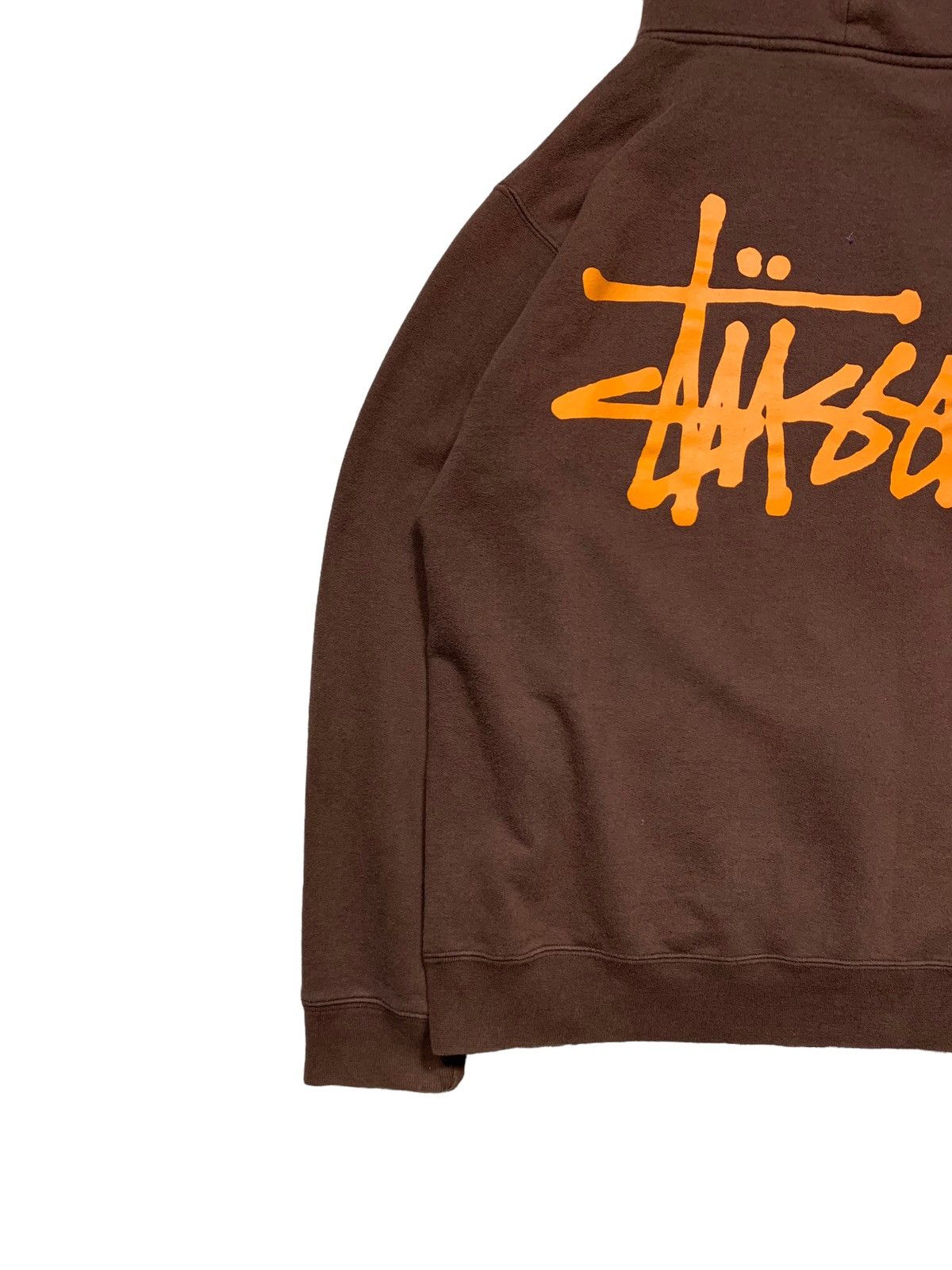 Stussy Rare Vintage Stussy Signature Logo Hoodie Brown Colour | Grailed
