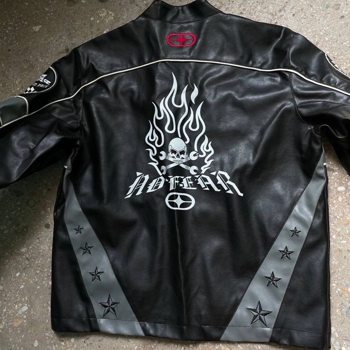 Vintage Vintage No Fear Jacket Leather Y2K Streetwear 90s Flame | Grailed