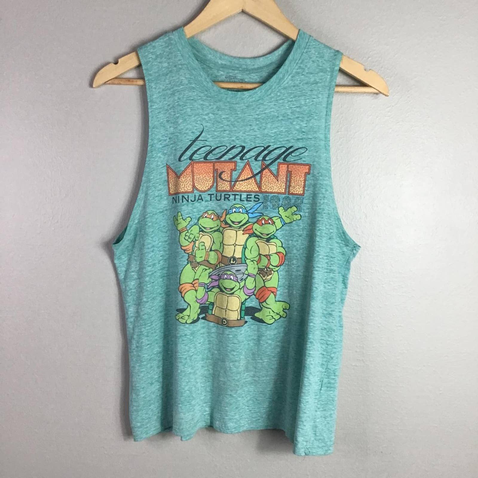 Nickelodeon Retro Teenage Mutant Ninja Turtles Tank Top Green Kids L ...
