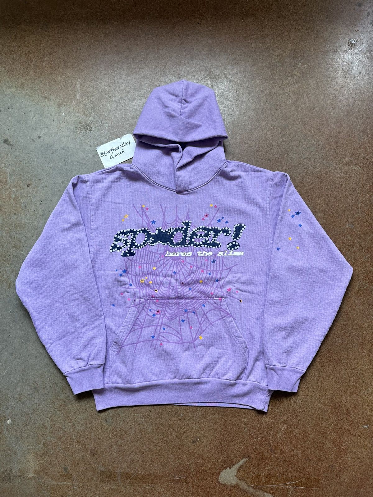 Sp5der × Young Thug Spider Worldwide Acai Hoodie Purple Large | Grailed
