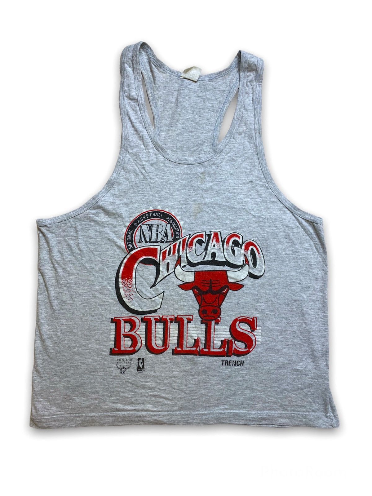 NBA × Vintage Vintage 90s Chicago bulls tank top trench nba Jordan ...