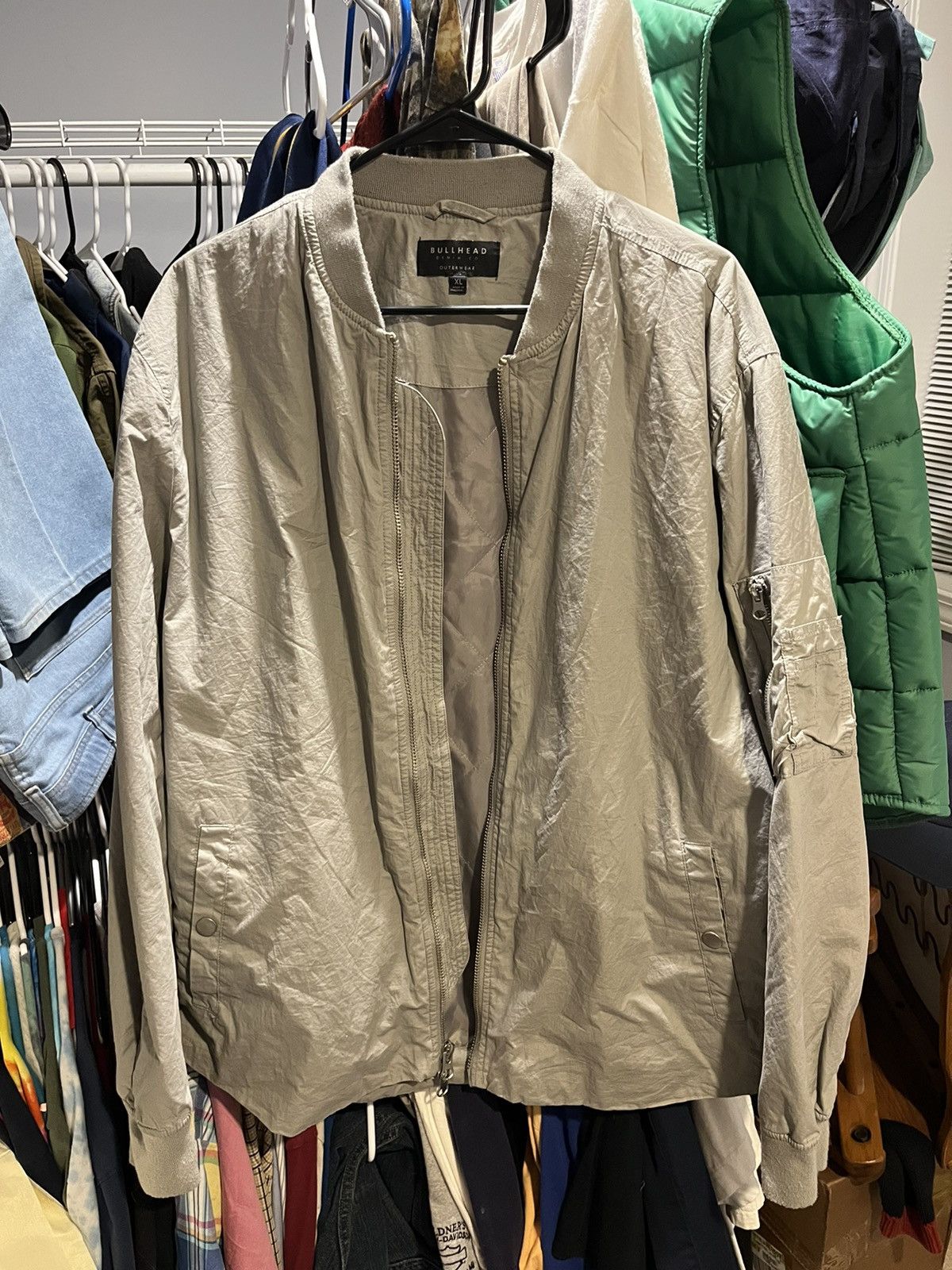 Bullhead Denim Co. × Starter × Streetwear 2016 Era Grey Bomber Jacket ...