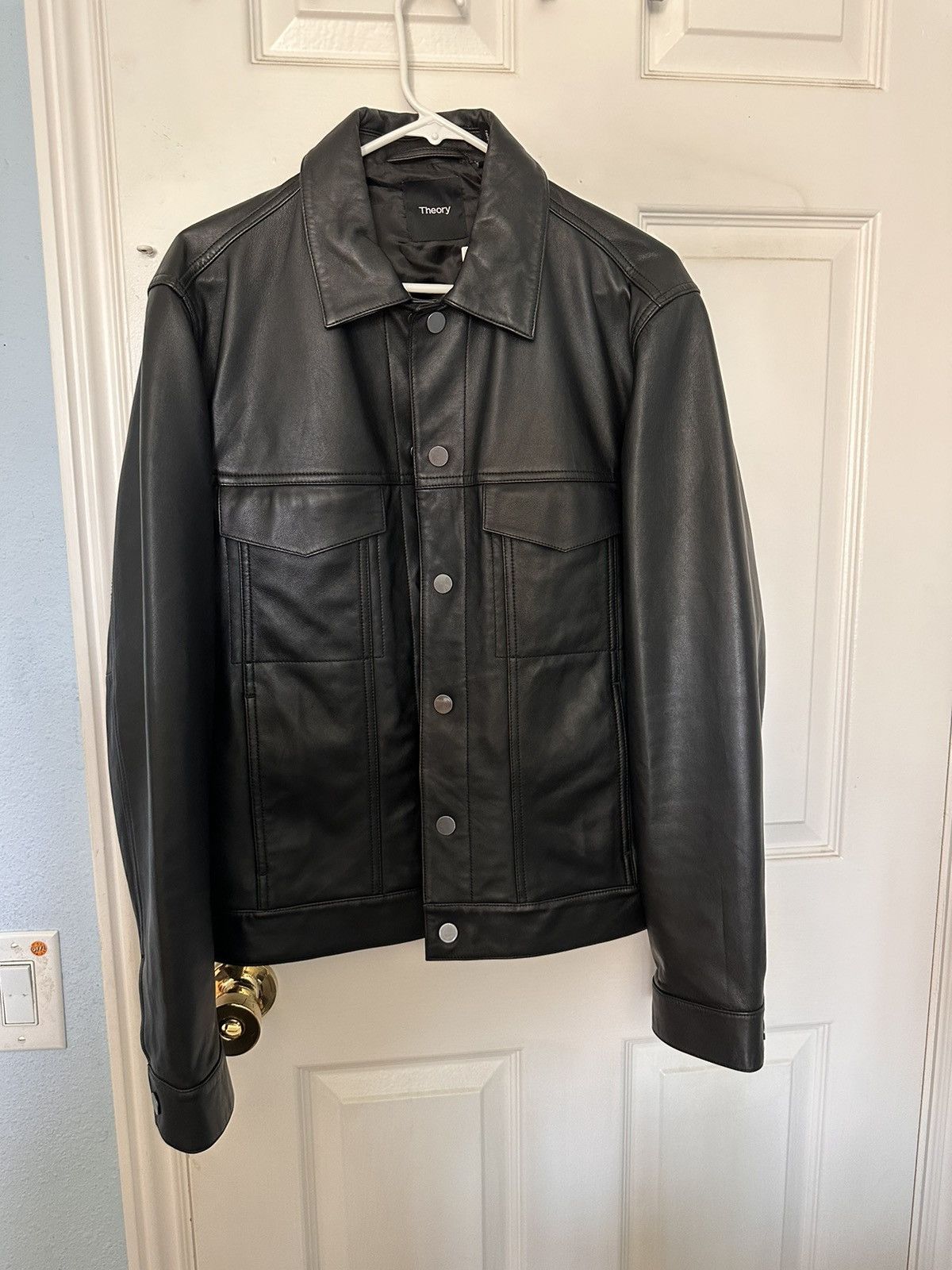 Theory River leather jacket | Grailed