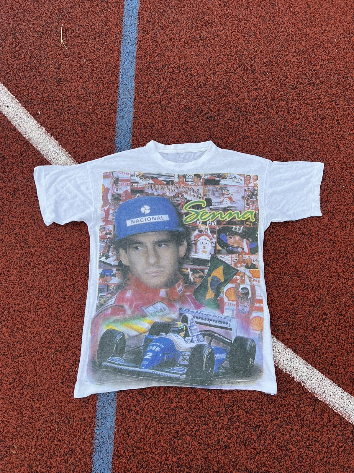 Vintage RARE🤑 Ayrton Senna Marlboro Boss Vintage Moto t-shirt | Grailed