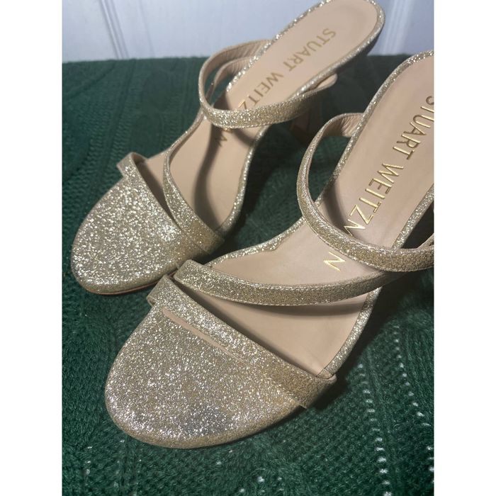 Stuart Weitzman Stuart Weitzman Dancer 80 Slide gold sandal sz 5 NWOT ...