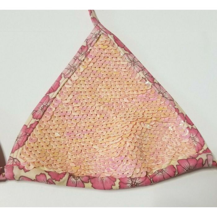 Victorias Secret Victorias Secret Womens S Sequin Triangle Bikini Top
