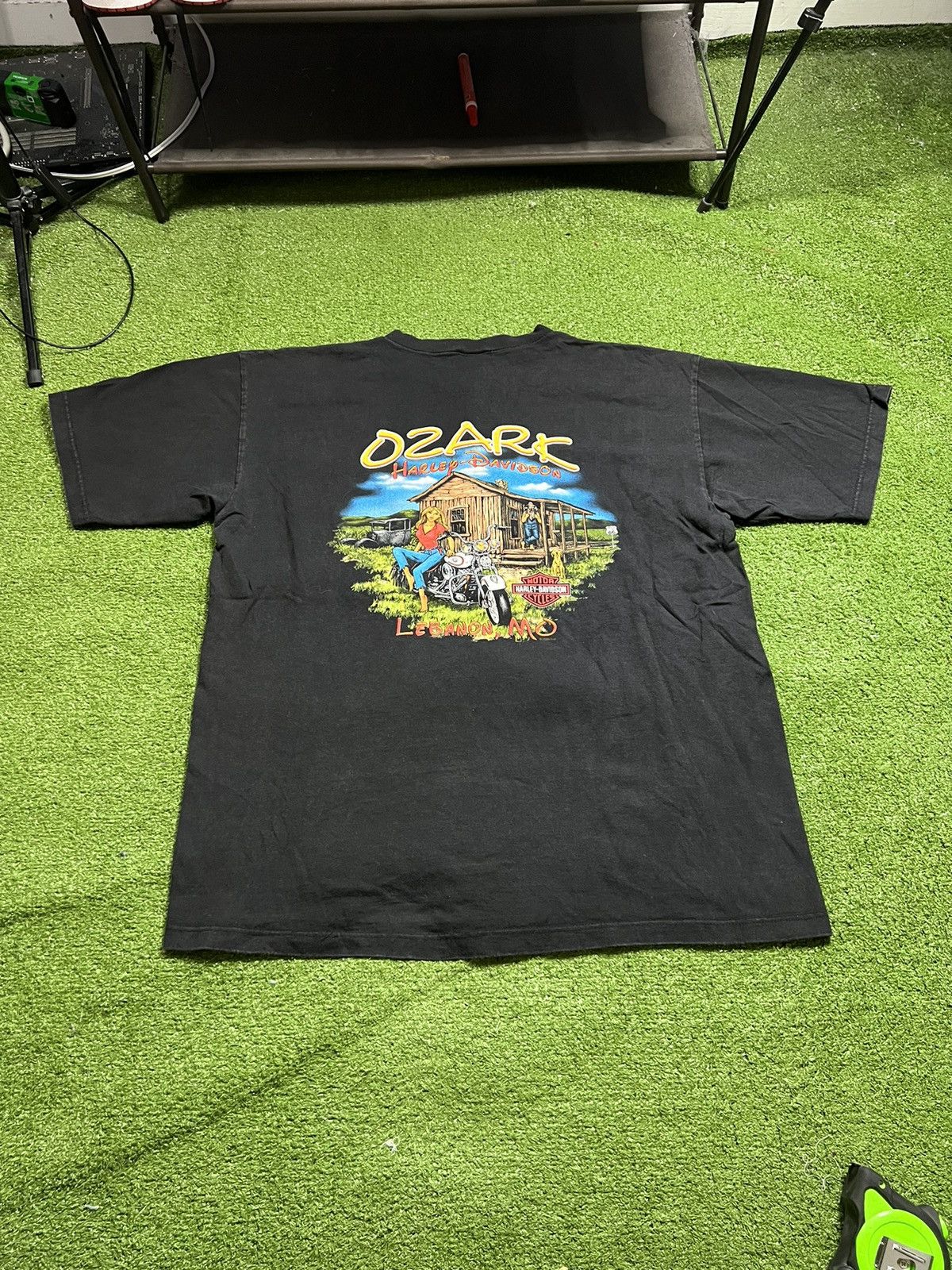 Vintage vintage harley davidson flame ozark rugby shirt | Grailed